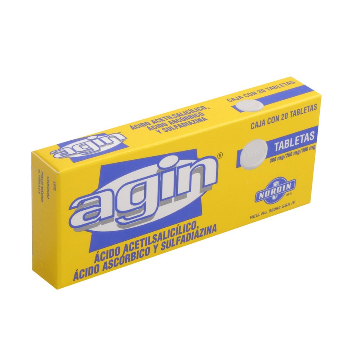 AGIN 300/250/300 MG C/20 TABLETAS – Farmapronto