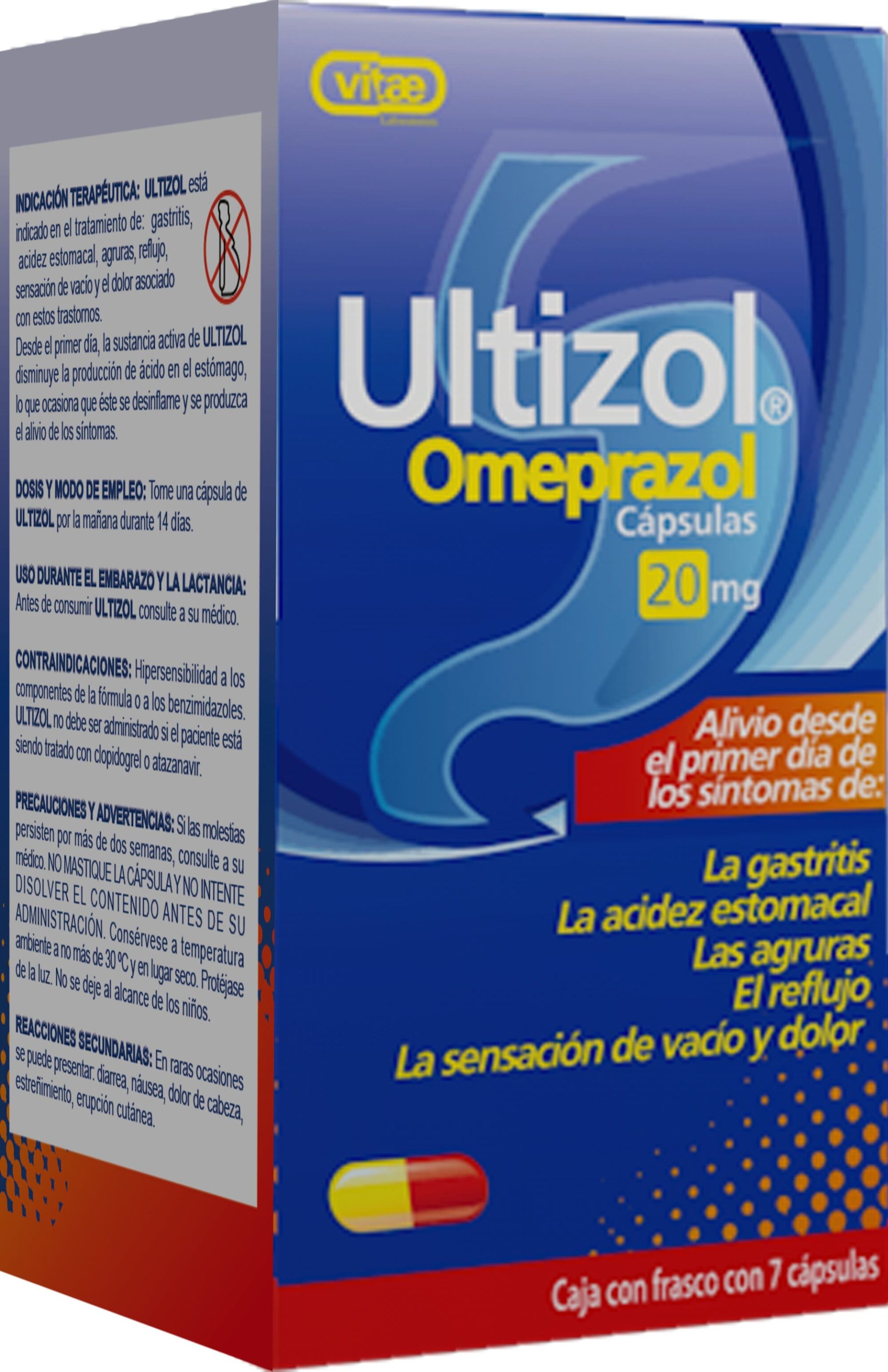 * OMEPRAZOL 20 MG C/7 CAPSULAS (ULTIZOL) – Farmapronto