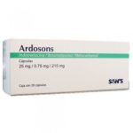 * INDOMETACINA/BETAMETASONA/METOCARBAMOL 25/.75/215 MG C/20 CAPSULAS ...