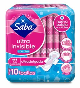 SABA ULTRAINVISIBLE C/ALAS C/10 TOALLAS SANITARIAS – Farmapronto