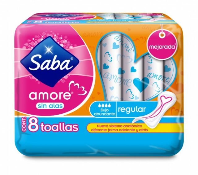 SABA AMORE REGULAR S/ALAS C/8 TOALLAS SANITARIAS – Farmapronto