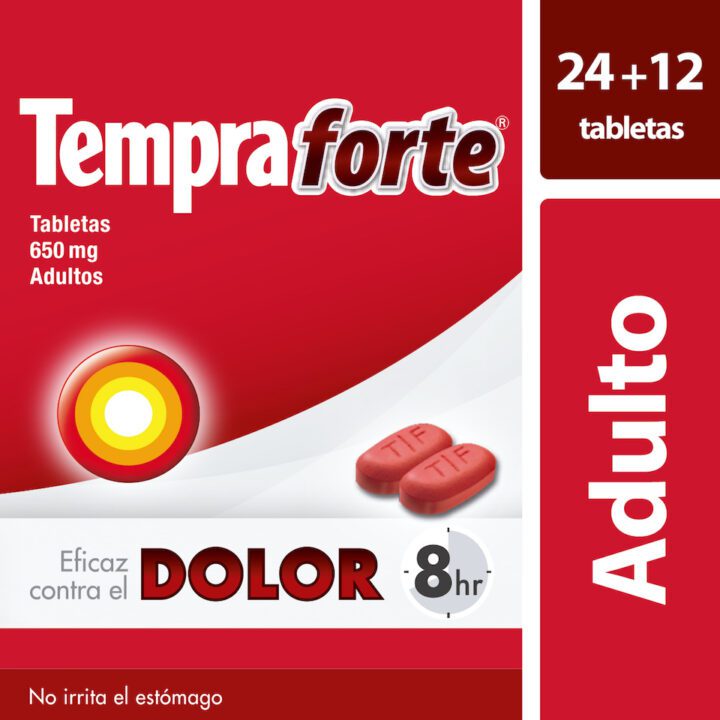 TEMPRA FORTE 650 MG C/24 TABLETAS + 12 TABLETAS – Farmapronto