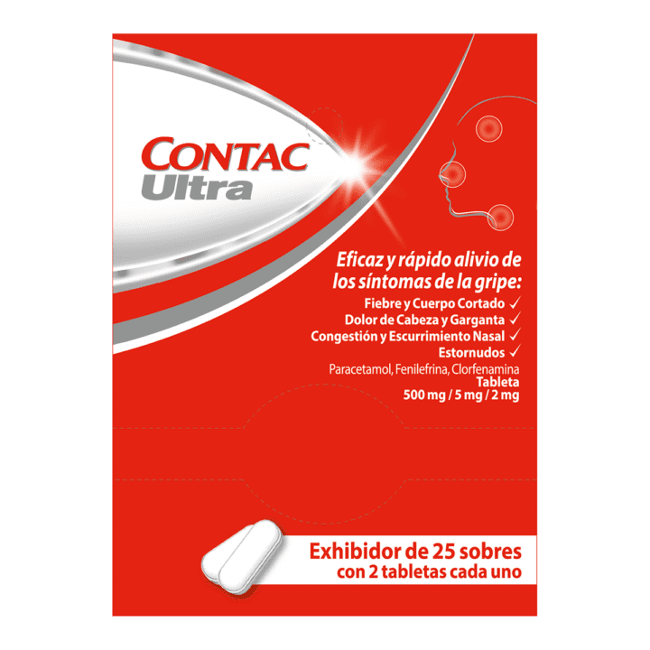 CONTAC ULTRA 500MG/5MG/2MG 25 SOBRES C/2 C/U TABLETAS – Farmapronto