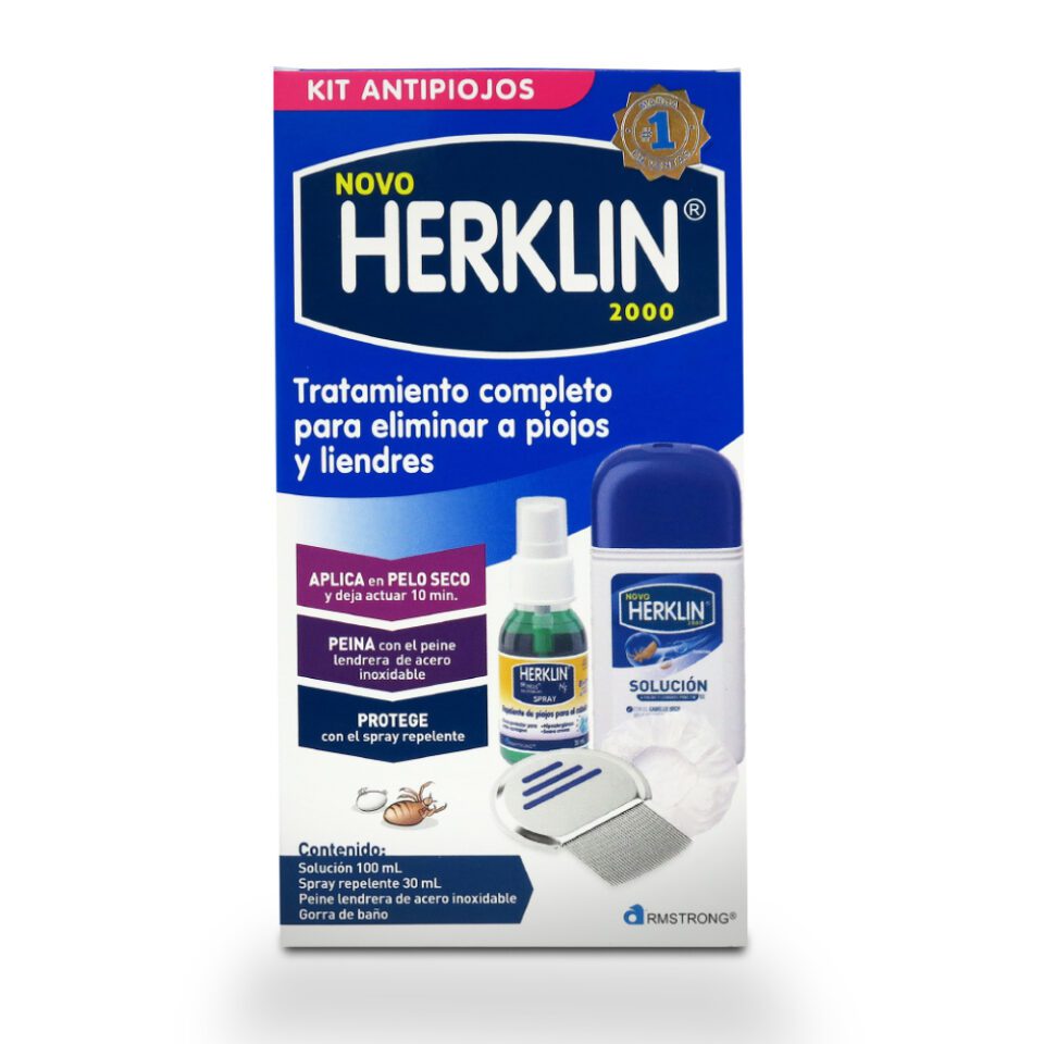 HERKLIN 2000 100ML SOLUCION+REPELENTE SPRAY 30ML+LENDRERA PEINE+GORRA ...