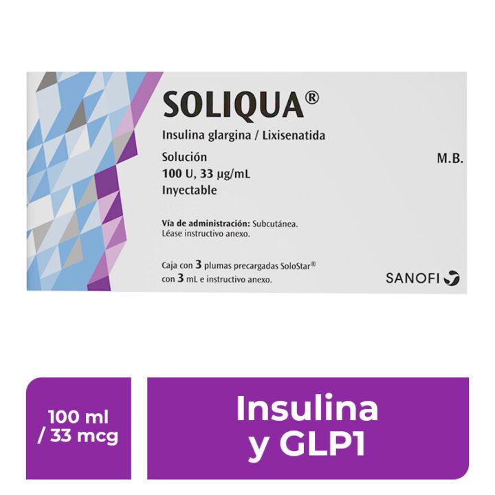 SOLIQUA 100U/ML+33 MCG/ML C/3 PLUMA PRECARGADA SOLUCION INYECTABLE ...