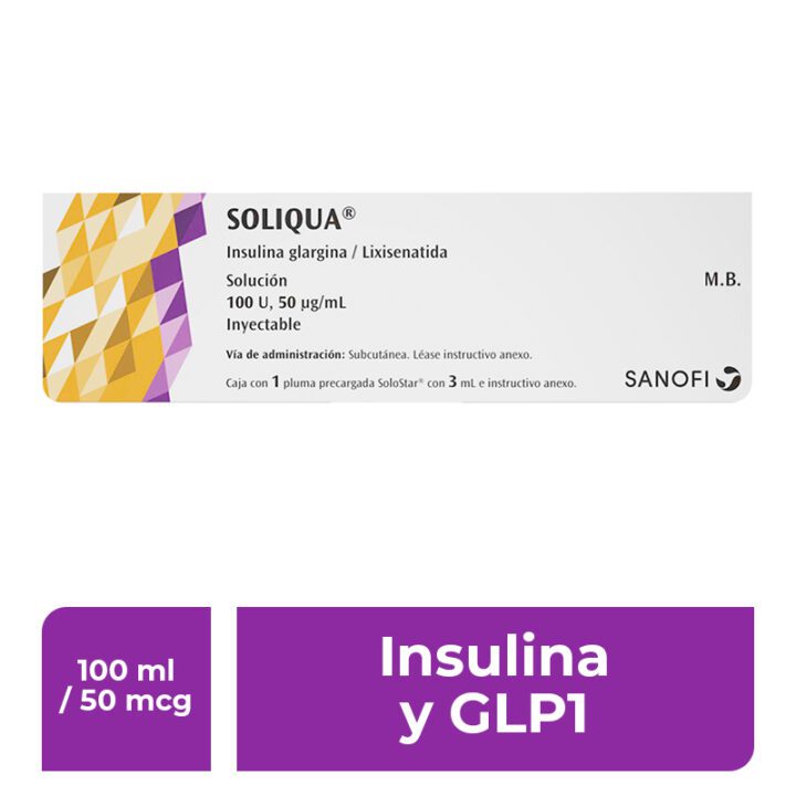 SOLIQUA 100U/ML+50 MCG/ML C/1 PLUMA PRECARGADA SOLUCION INYECTABLE ...