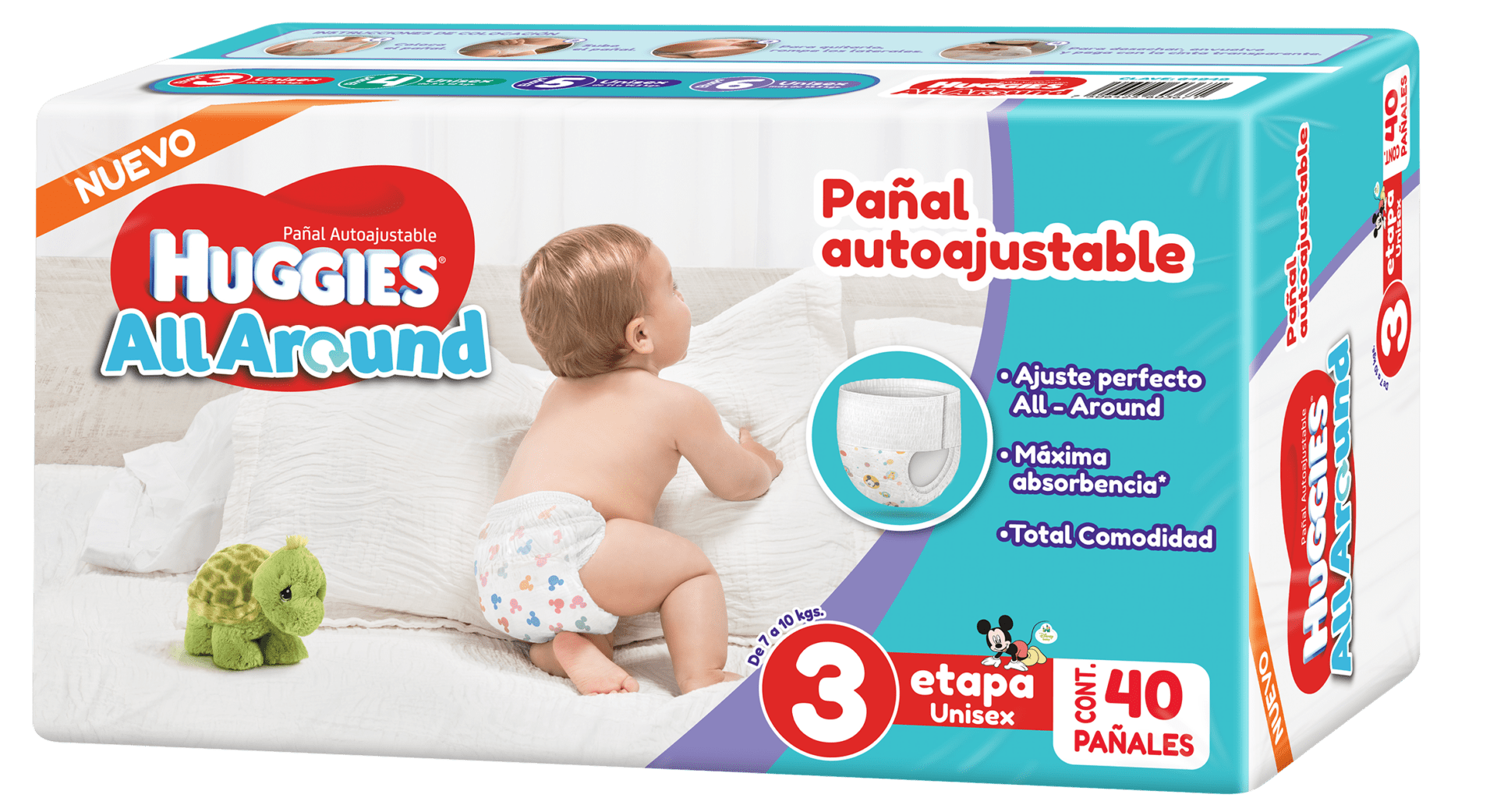 HUGGIES ALL AROUND ETAPA 3 UNISEX C/40 PANALES – Farmapronto