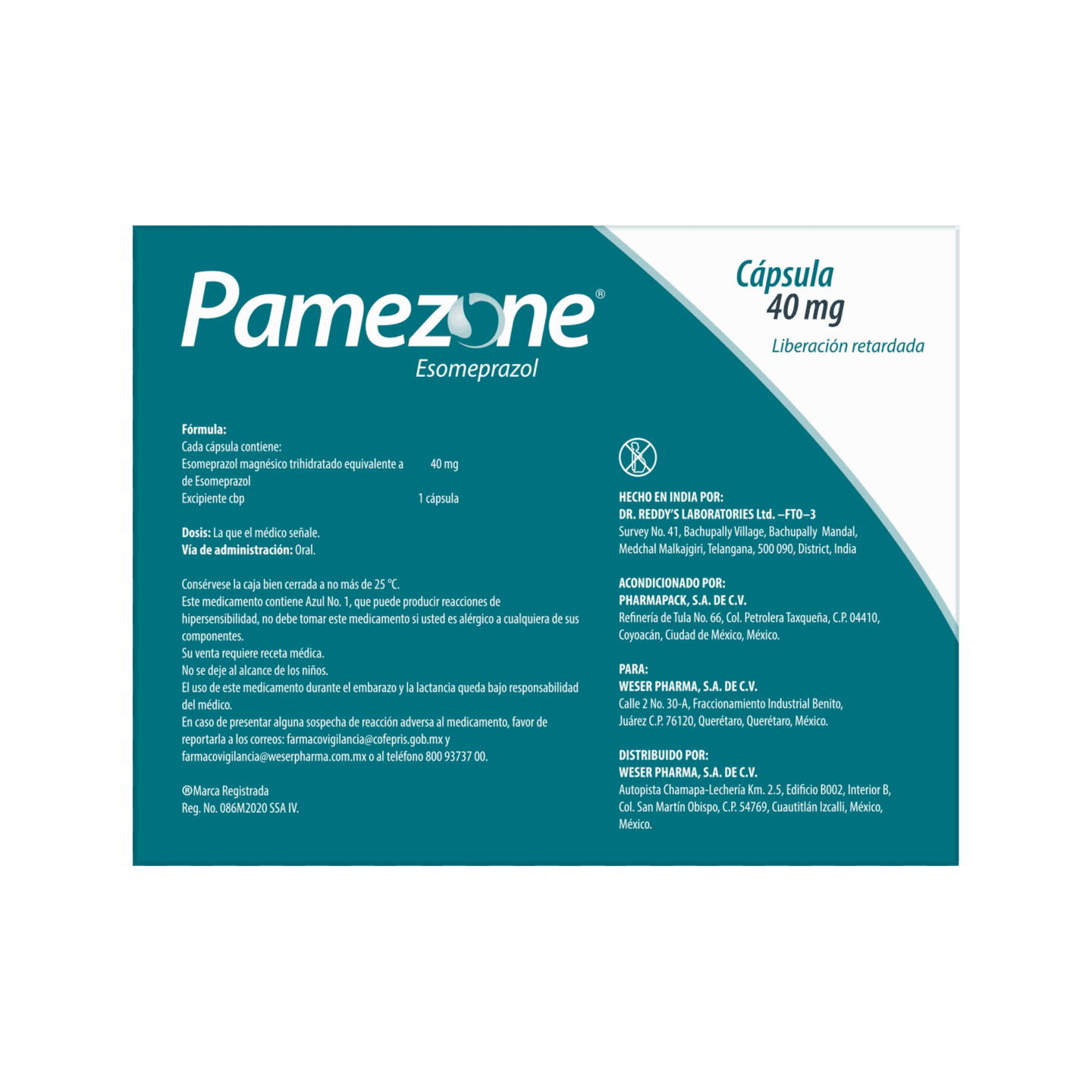 PAMEZONE 40 MG C/28 CAPSULAS LIBERACION RETARDADA – Farmapronto